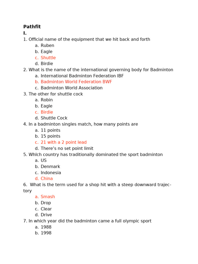 PathFit Reviewer 2nd Term Midterms | PDF | Sports | Indoor Sports