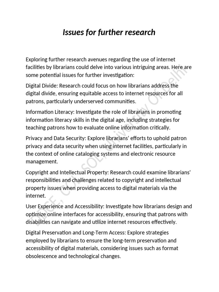 Research Issues for Librarians Online | PDF | Librarian | Internet