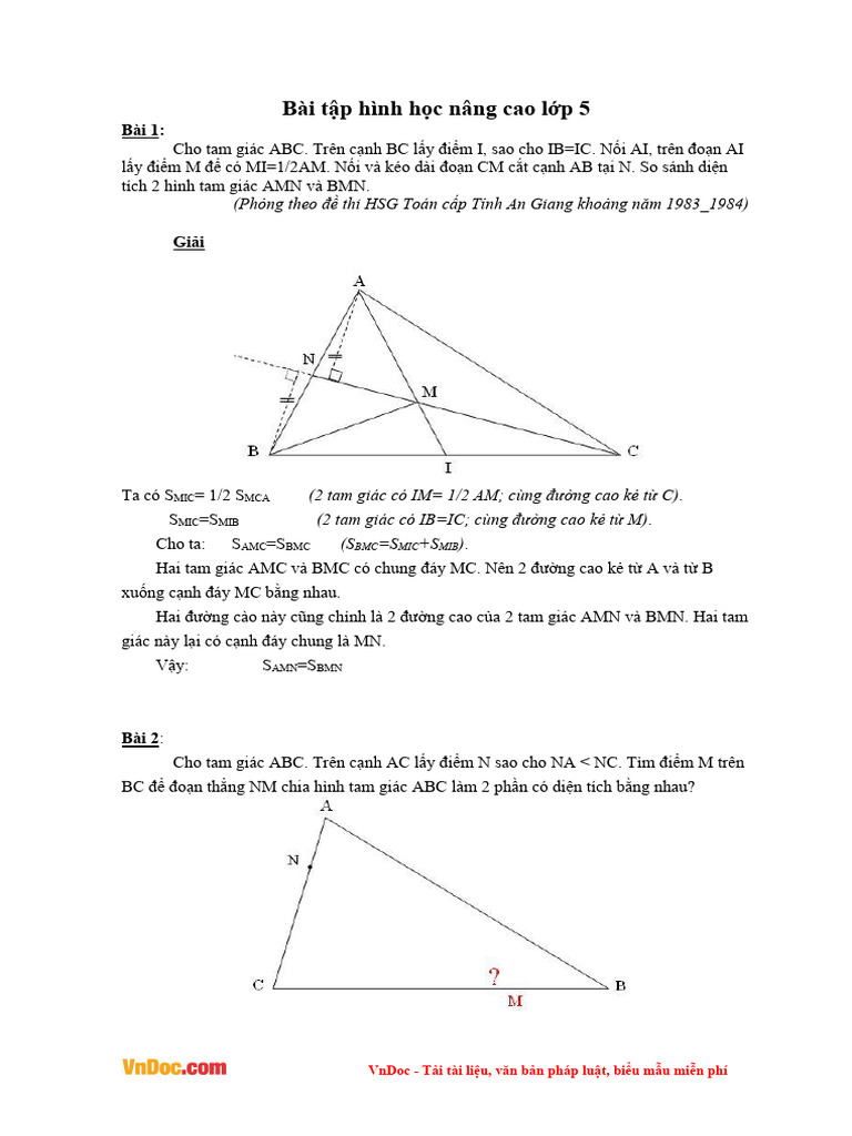 Bai Tap Toan Nang Cao Hinh Hoc | PDF