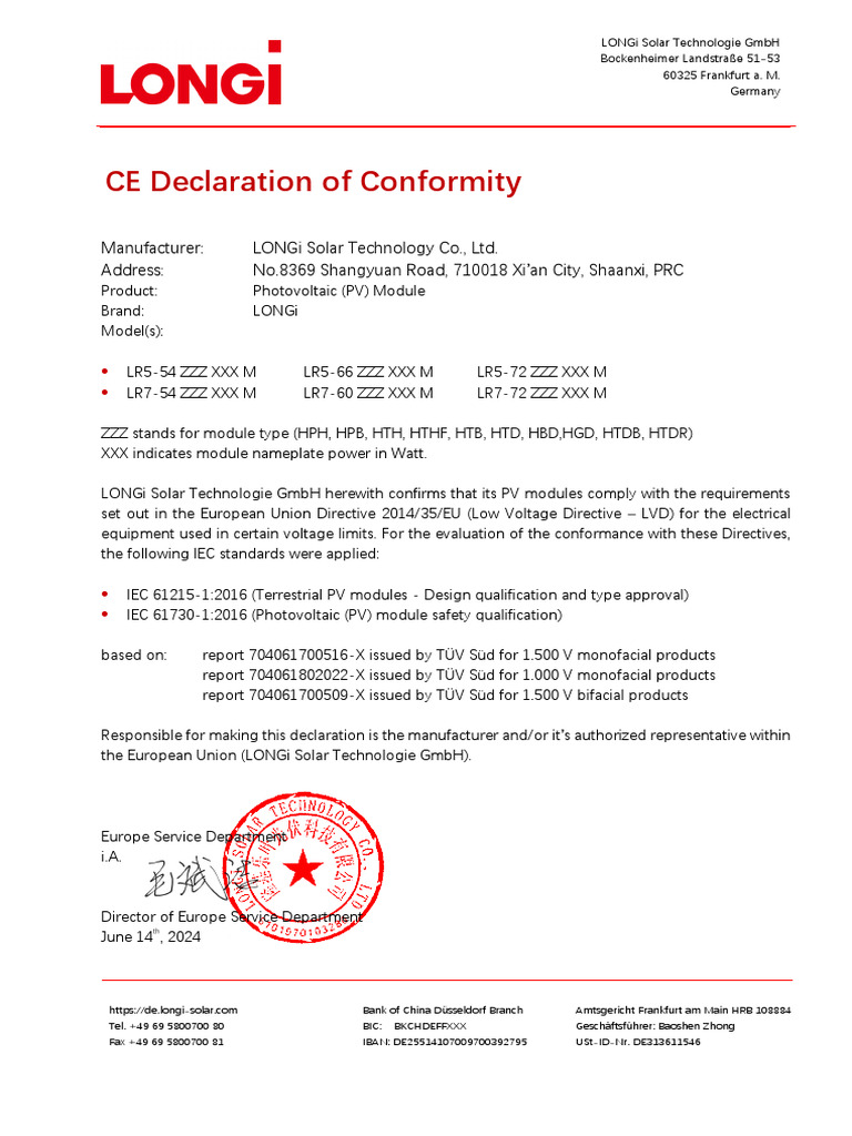 KE EN Longi LR5-LR7 20240614 | PDF | Solar Panel | Sun