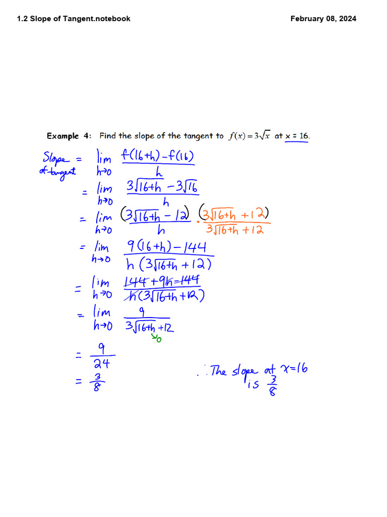 1.2 Slope of Tangent Day 2 | PDF