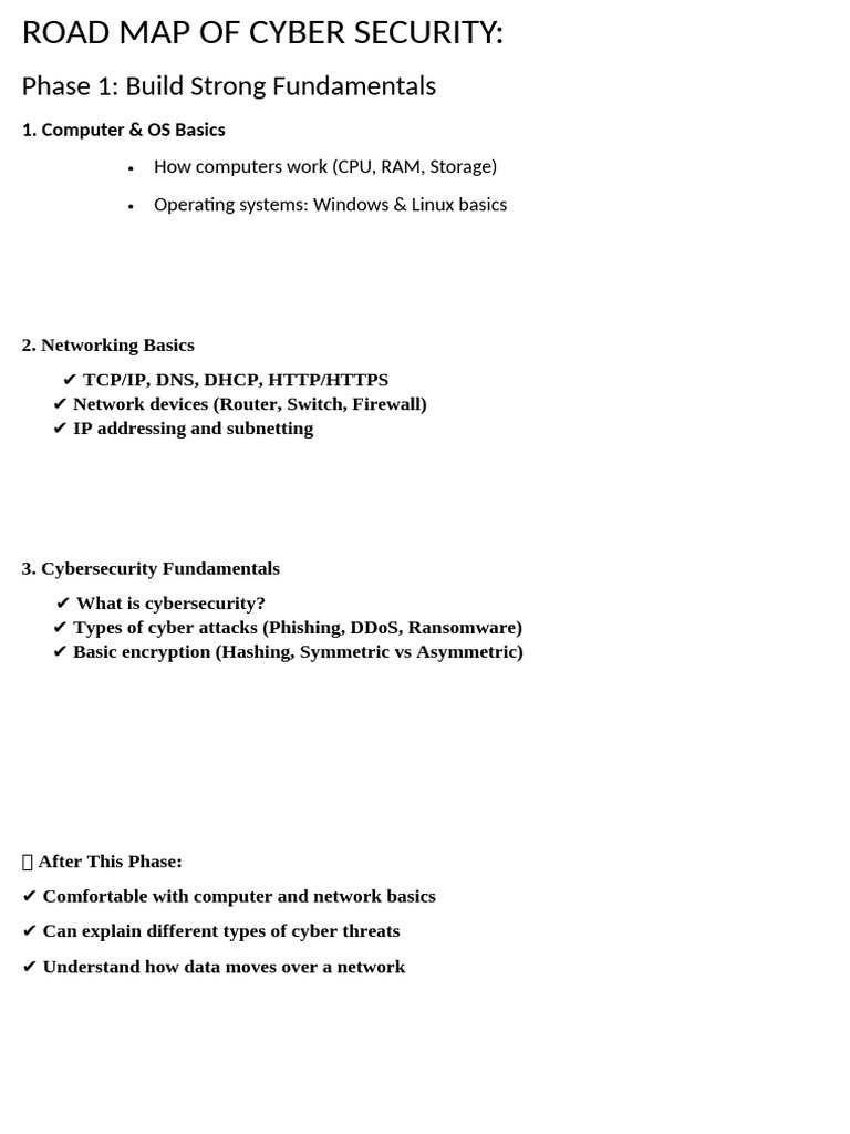 Road Map Phase 1 in Sem 2 | PDF