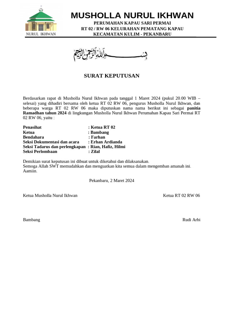 proposal Ramadhan 2024 | PDF