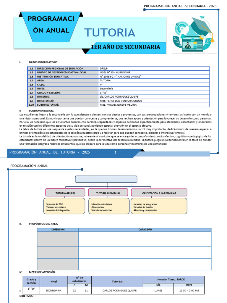 1ro D Tutoria 2025 Editar | PDF | Sustentabilidad | Justicia