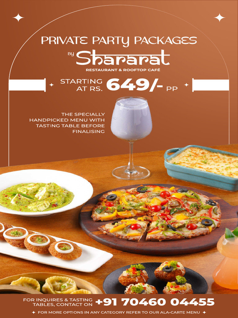 Shararat Restaurant Party Packages | PDF