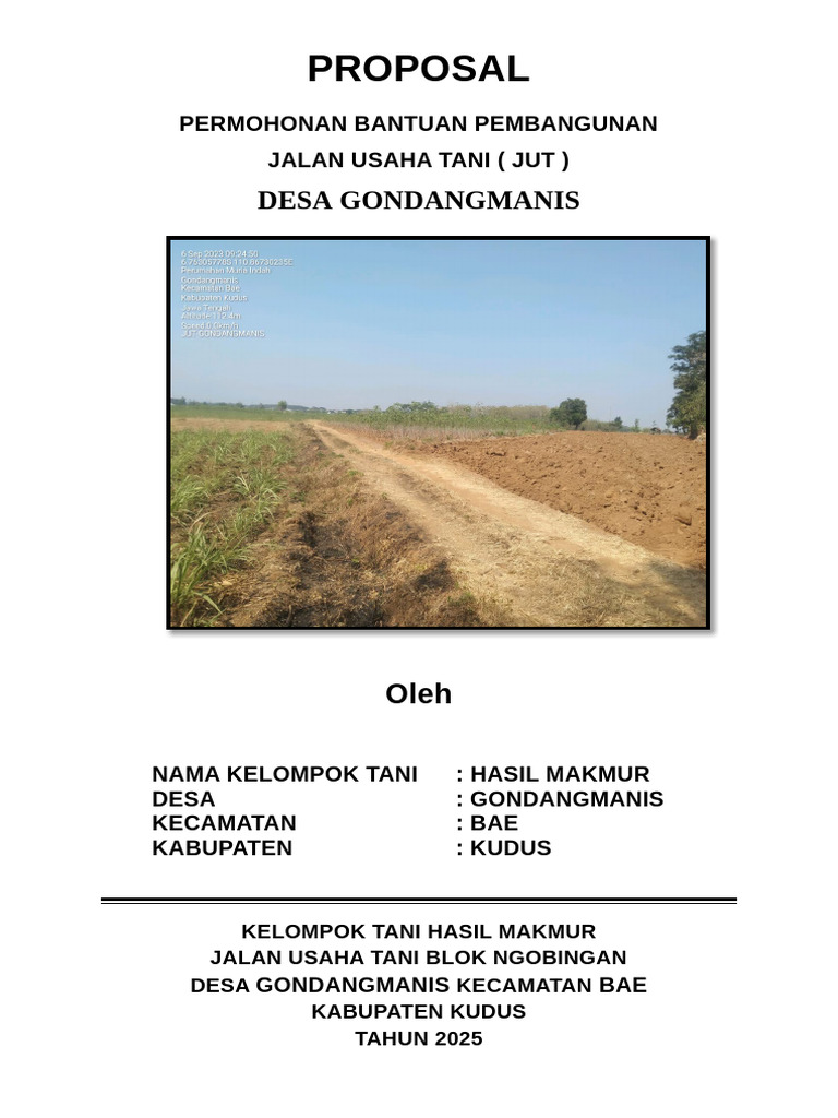 Proposal JUT Gondangmanis | PDF