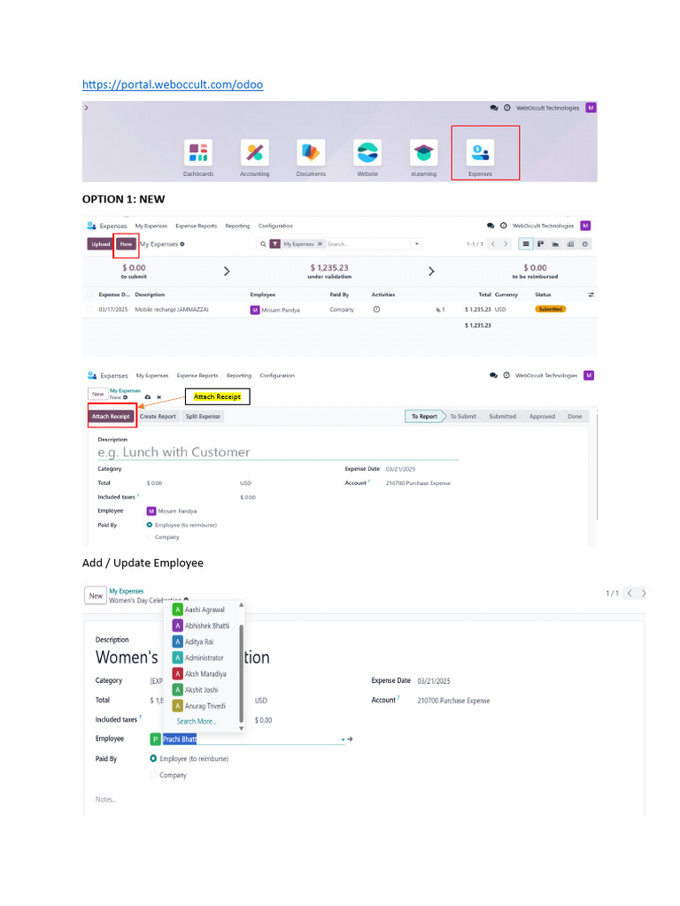 Odoo Expense Management Flow | PDF
