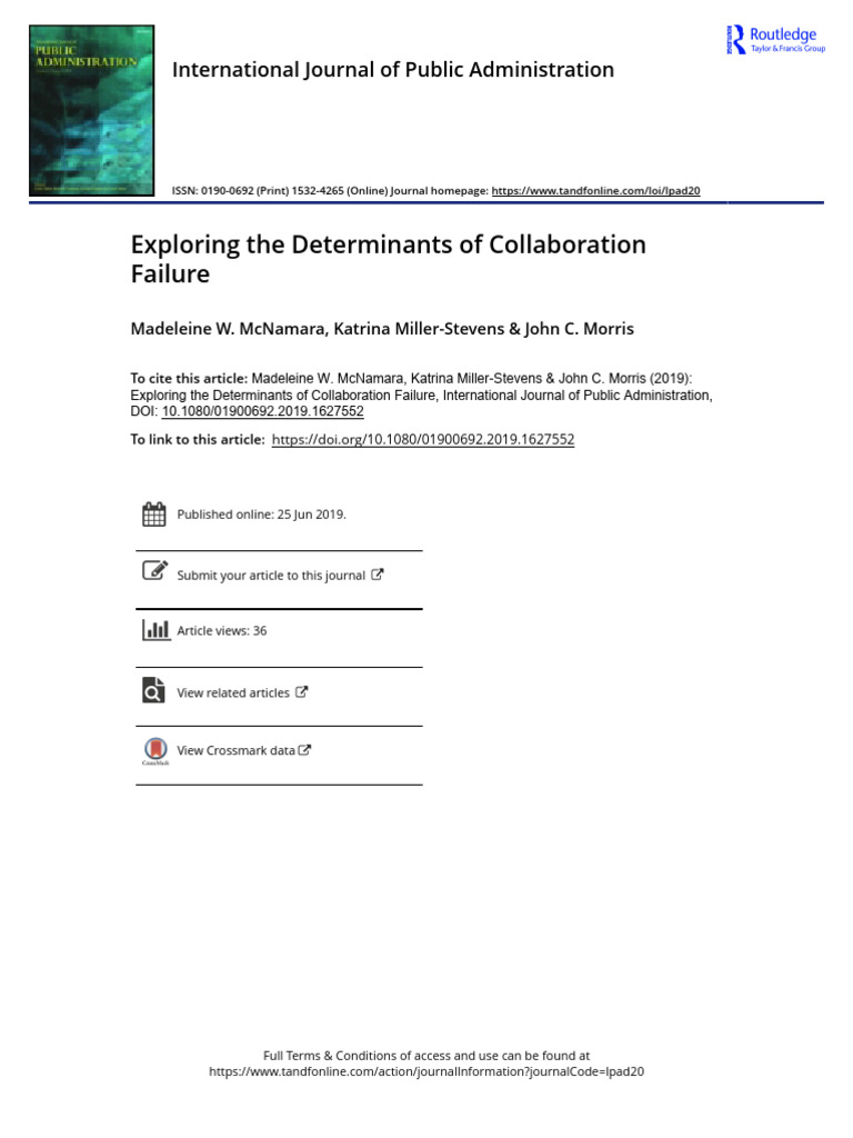 Exploring The Determinants of Collaboration Failure | PDF | Governance ...