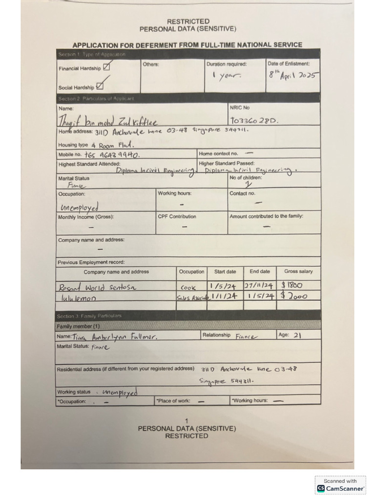 Application for Deferment | PDF
