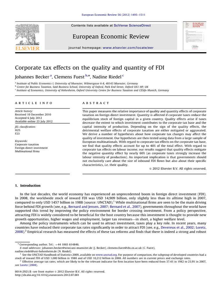 Becker 2012 | PDF | Taxes | Labour Economics