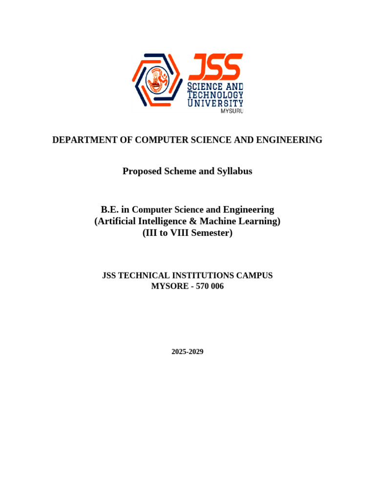 Proposed Scheme and Syllabus: Department of Computer Science and Engineering | PDF | Course ...