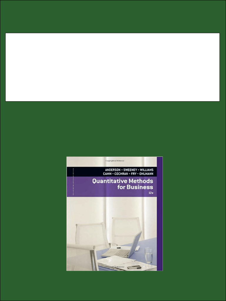 Solution Manual for Quantitative Methods for Business 12th Edition ...