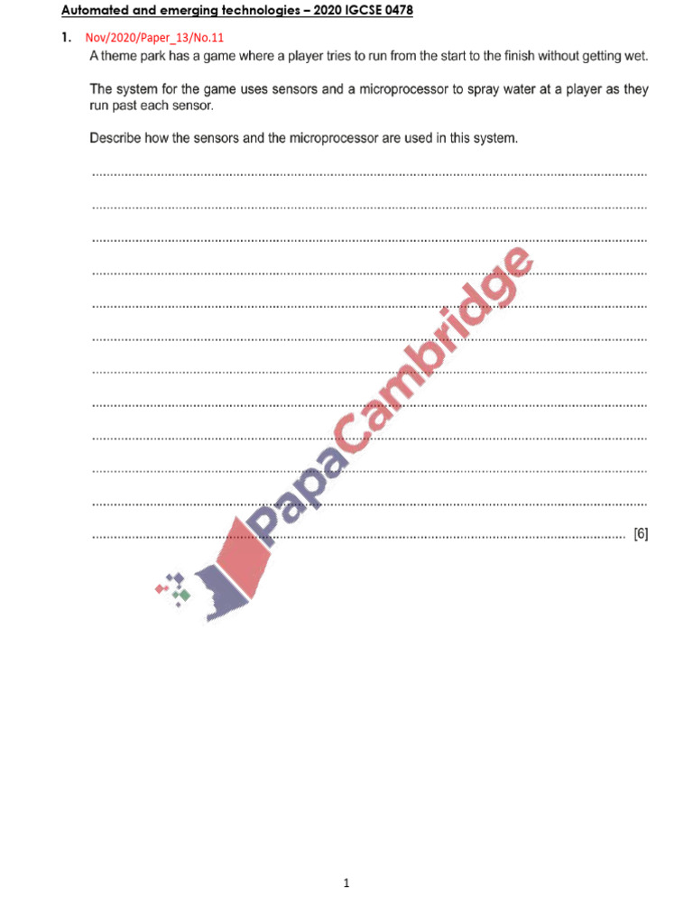 2020 Automated And Emerging Technologies Igcse 0478 Pdf