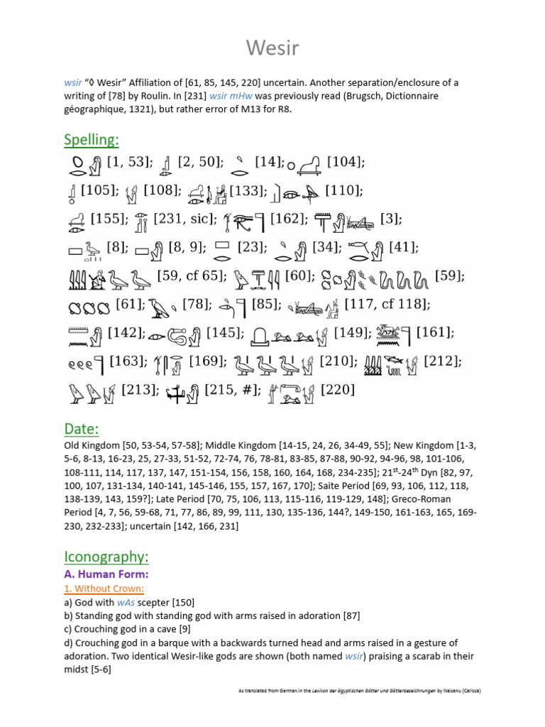 Wesir | PDF | Egyptian Mythology | Ancient Egyptian Religion