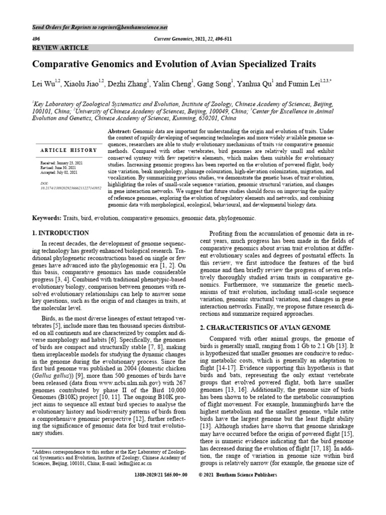 CG-22-496 | PDF | Evolution | Gene