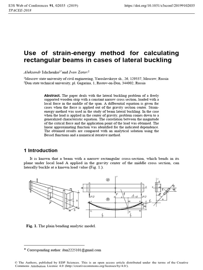 Use of Strain-Energy Method For Calculating Rectan | PDF | Buckling ...