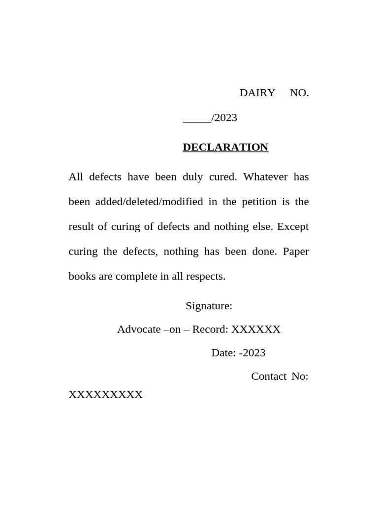 Declaration Form - SLP | PDF