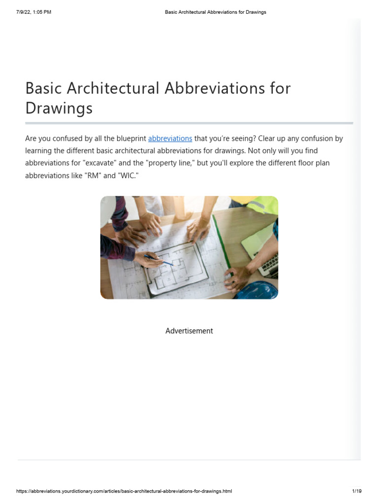 Basic Architectural Abbreviations Guide | PDF | Building Engineering