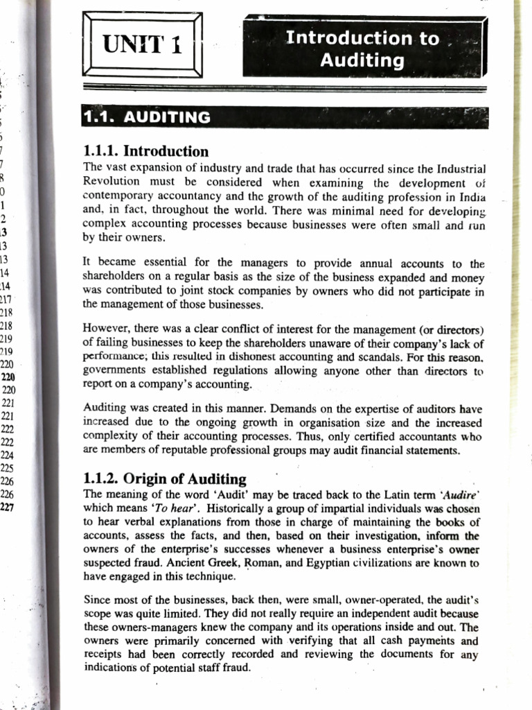 Auditing Unit 1 | PDF