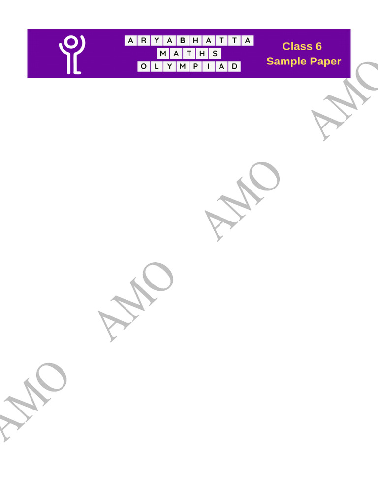 AMO Sample Paper - Class 6 | PDF