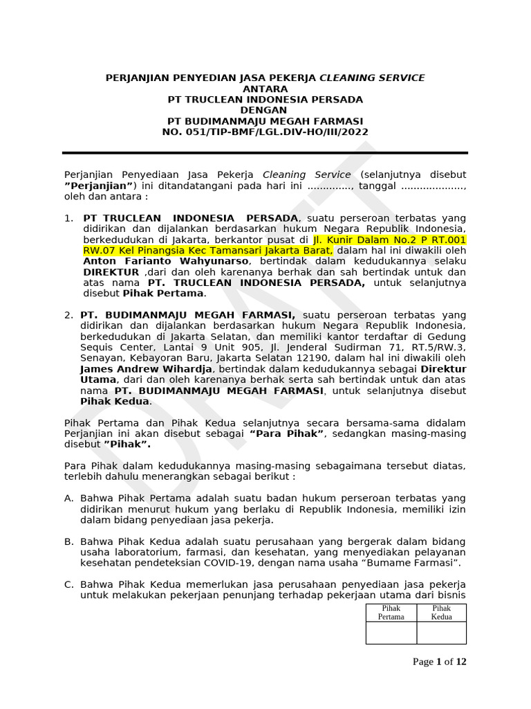 Draft PKS (CS) Trueclean Ver 1 BMM | PDF