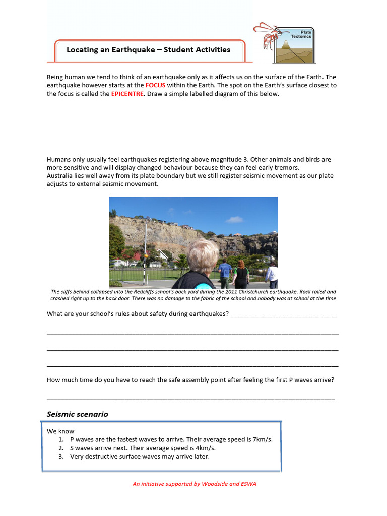 Earthquake Location Activities for Students | PDF | Earthquakes ...