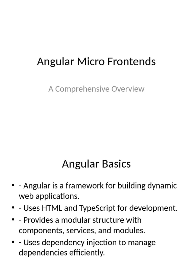 Angular Micro Frontends Presentation | PDF
