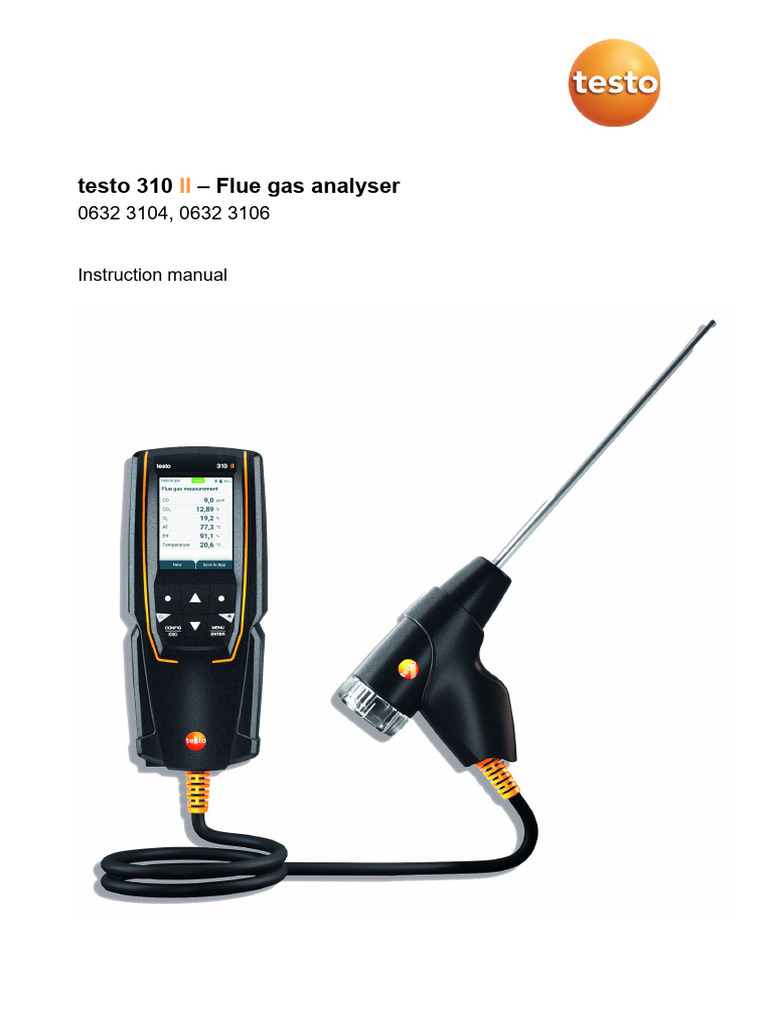 Testo 310 II Flue Gas Analyzer Manual | PDF | Boiler | Bluetooth