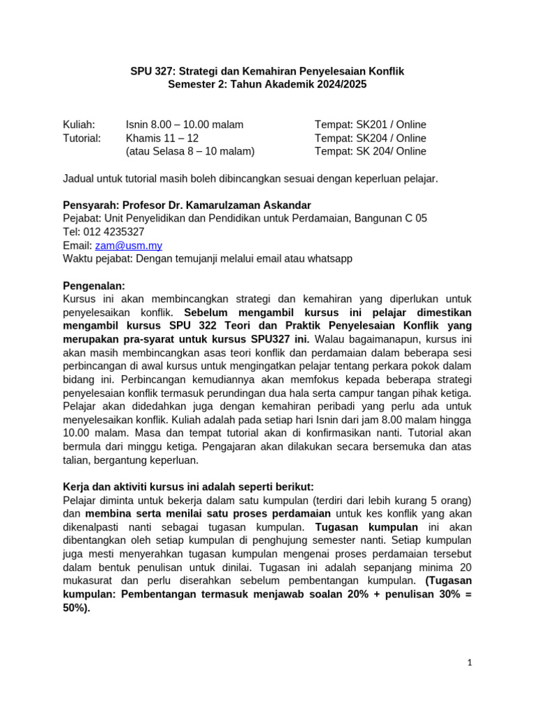 SPU 327 Strategi 2025 | PDF