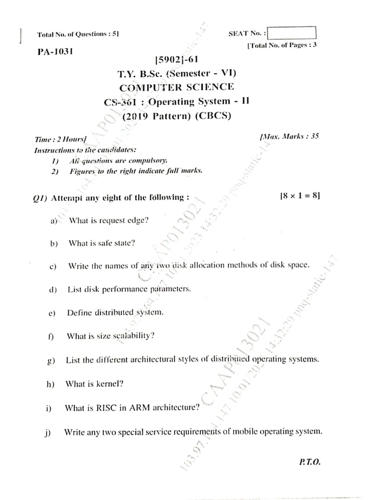 Tybsc(Cs) 6thsem Jan 2023 | PDF