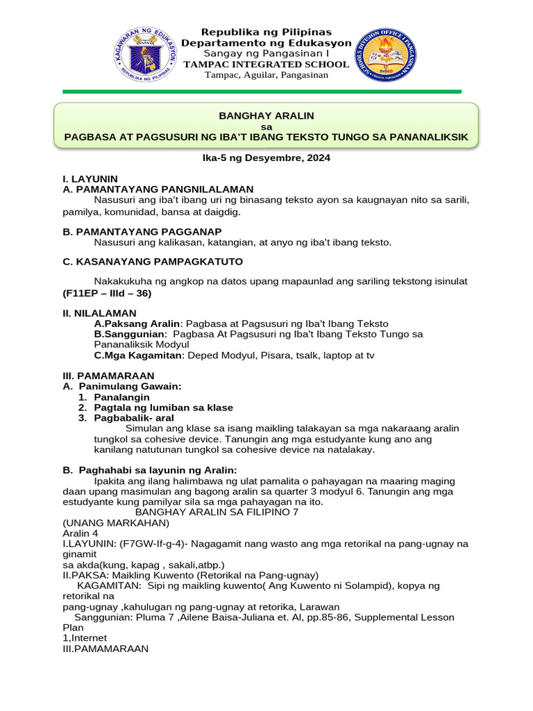 Pagbasa 36 Module 6 | PDF