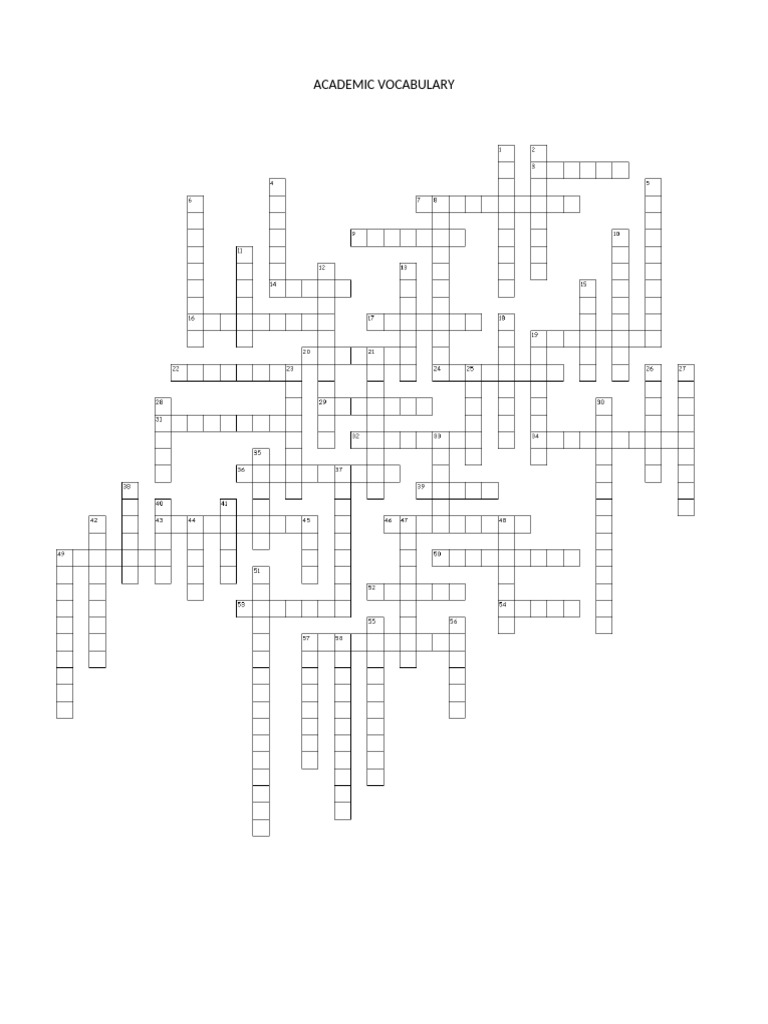 ACADEMIC VOCABULARY - Crossword - Évvége | PDF