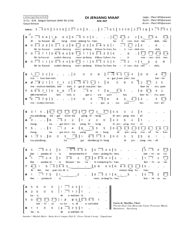 Teks Lagu Di Jenjang Maaf | PDF