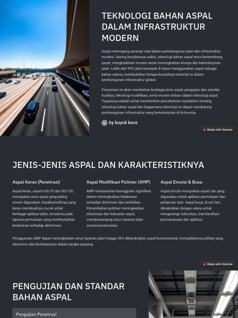 Teknologi Aspal untuk Infrastruktur Modern | PDF