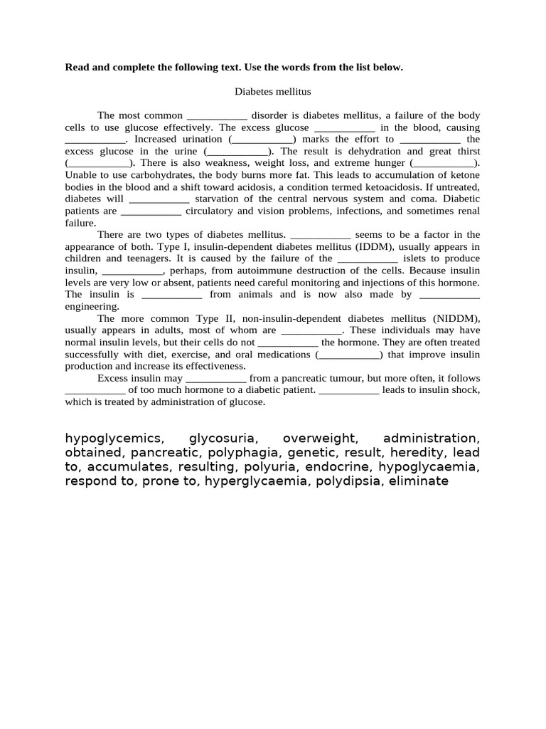 endocrine disorder gapfill | PDF