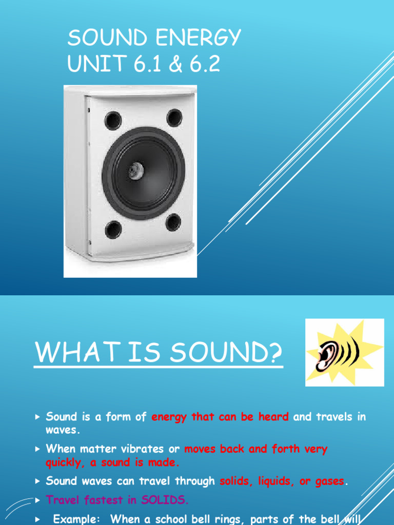 Sound Waves - Unit 6.1, 6.2 | PDF | Sound | Waves
