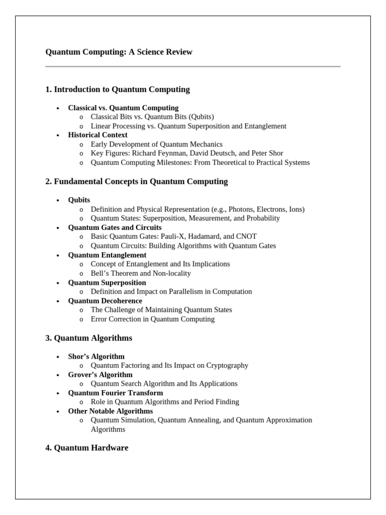 Reviewer - Quantum Computing - Muqaddas Bin Tahir | PDF | Quantum ...