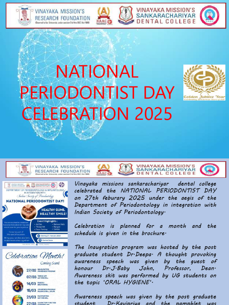 National Periodontist Day 2025 Events | PDF