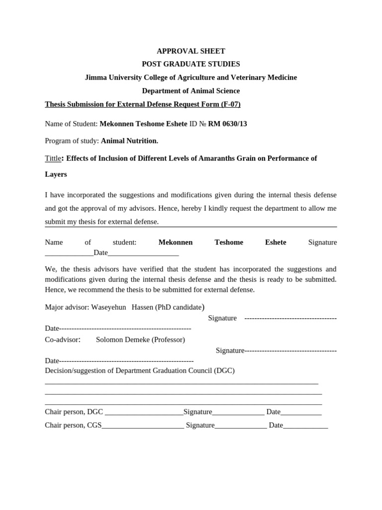 APPROVAL SHEET For External Def | PDF