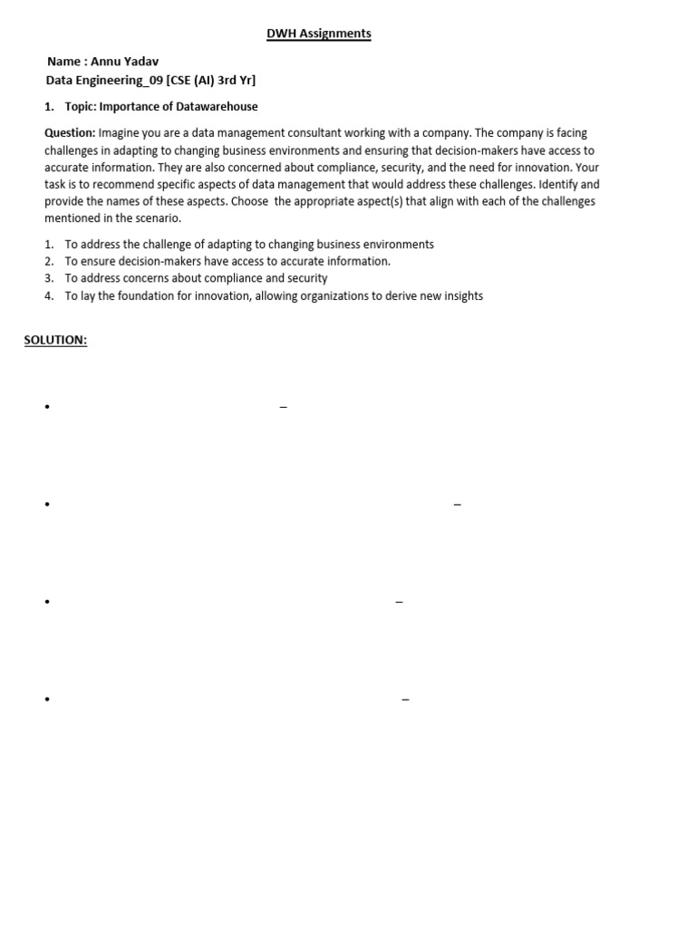 Datawarehouse_Importance of DWH | PDF