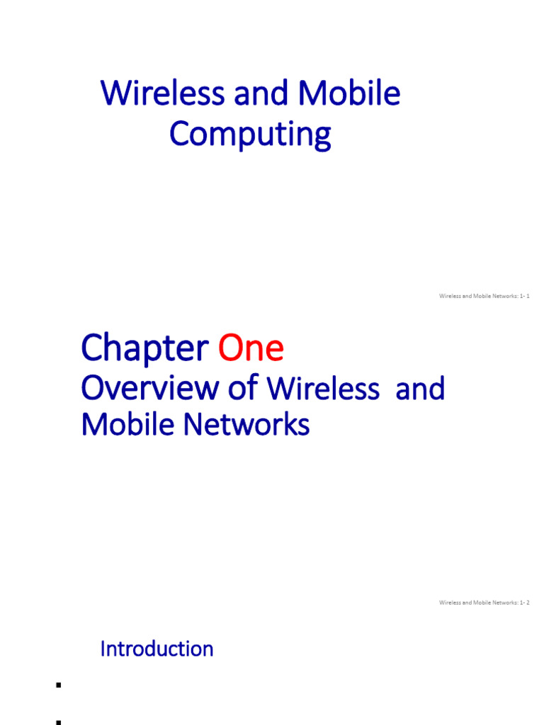 Chapter 1 (Overview of WMC) | PDF | Cellular Network | Computer Network