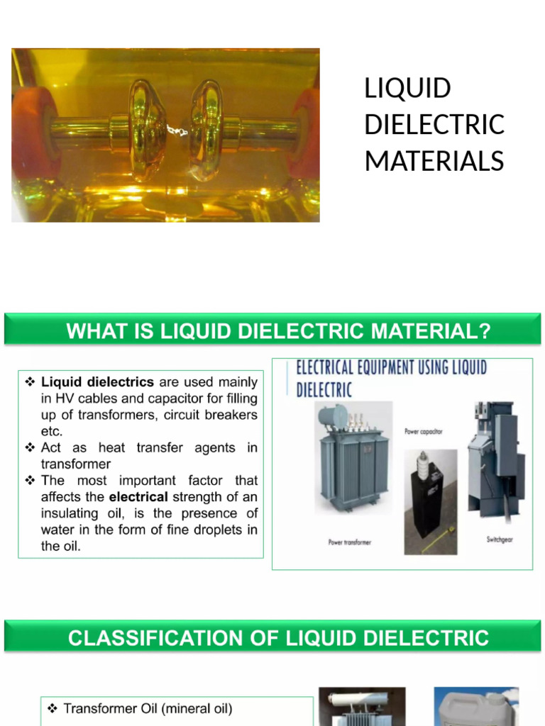 Liquid Dielectric Materials | PDF | Oil | Transformer