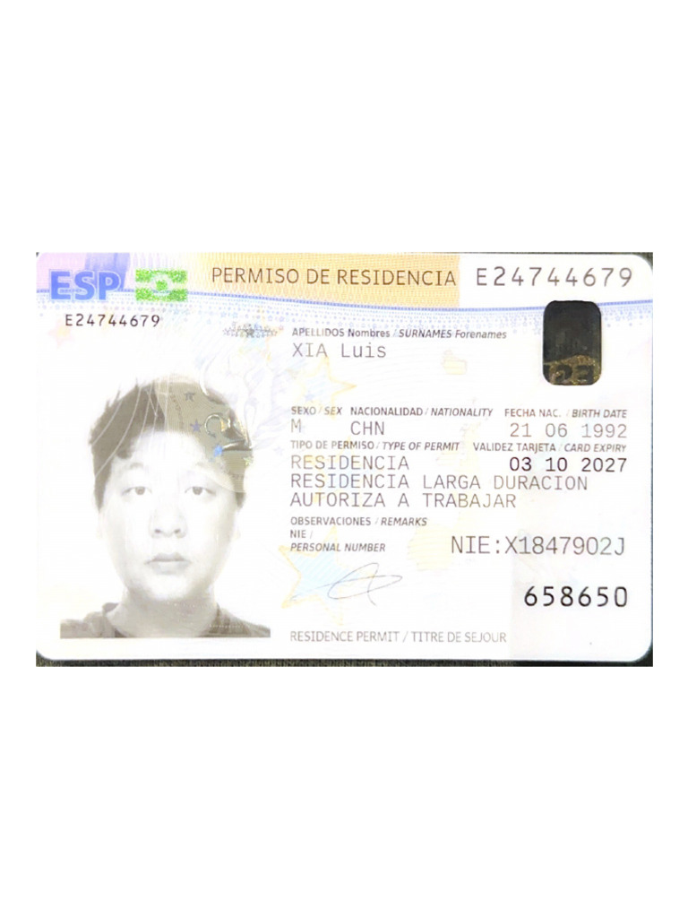 Permiso Residencia Luis Xia | PDF