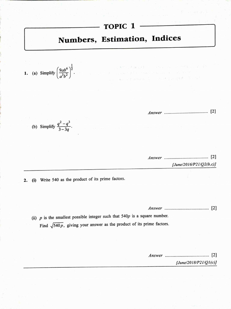 Olevel Maths P2 Topical | PDF