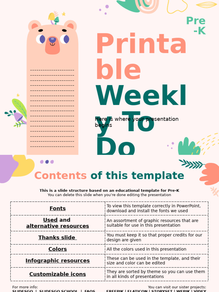 Printable Weekly To Do List For Pre K | PDF | Planets | Planets In ...