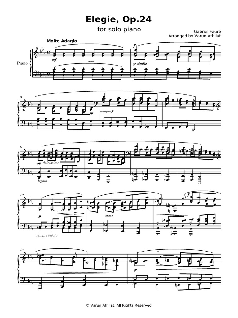 Faur-Athilat Lgie Op.24 For Solo Piano | PDF | Musical Forms