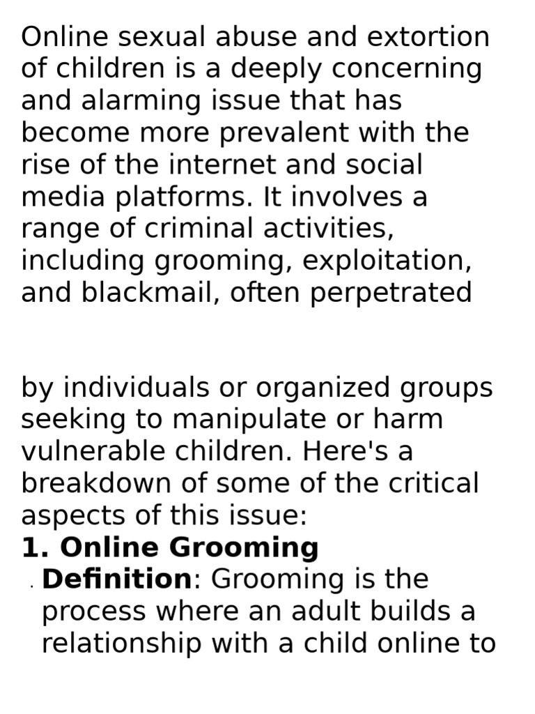 Online Sexual Abuse and Extortion of Children Is A Deeply Concerning ...