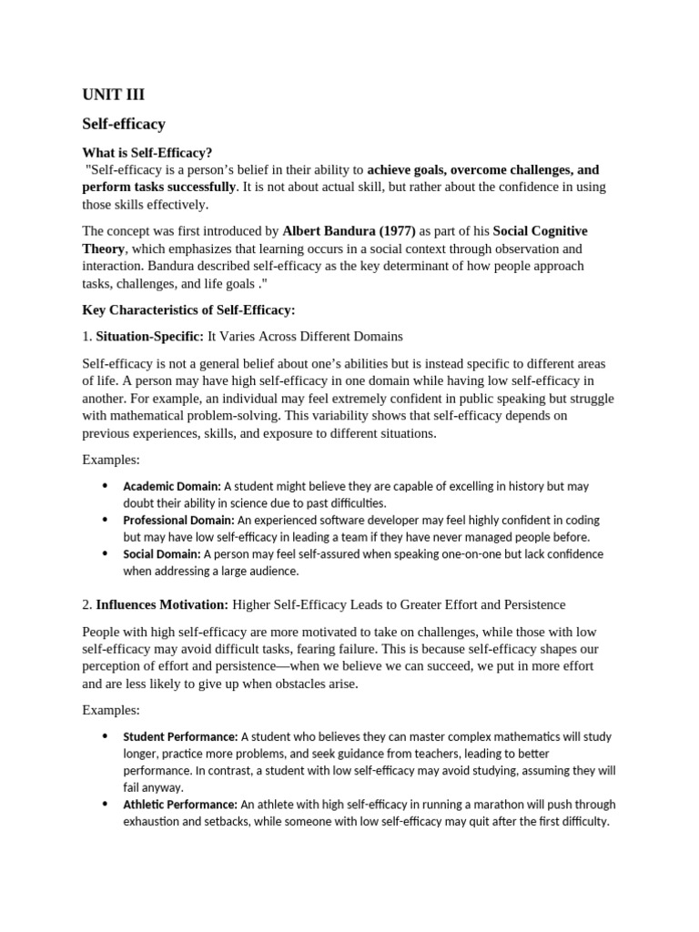 Self Efficacy: Positive Psychology | PDF | Self Efficacy ...