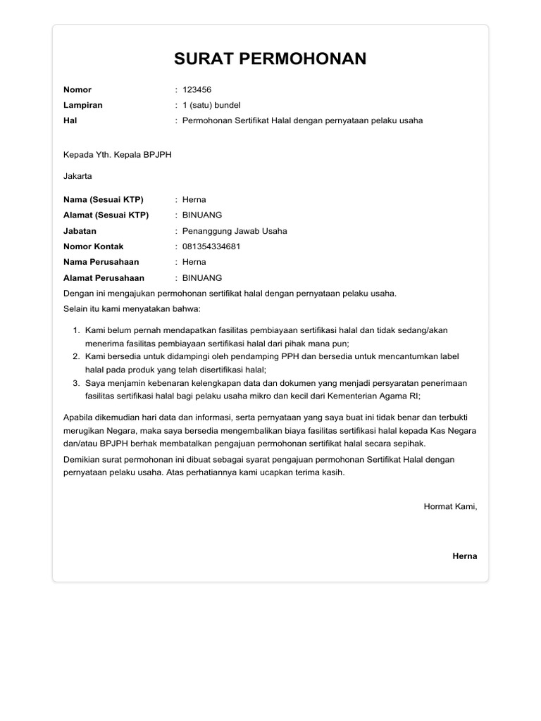 Surat Permohonan | PDF