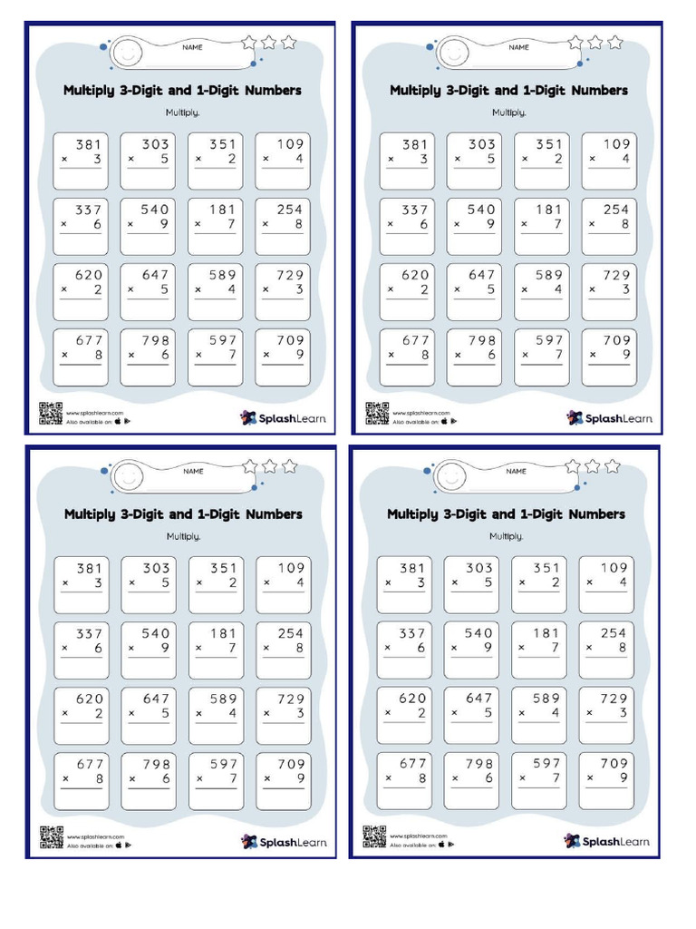 Multiply 3 Digit | PDF